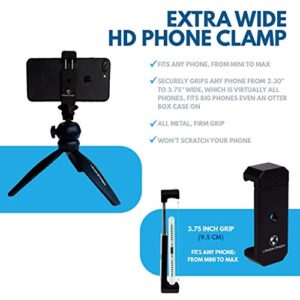 Rugged 4-in-1 Selfie Stick Tripod Stand Kit + Bluetooth Remote – Universal: Any iPhone, Android, GoPro or Camera – iPhone 13 12 11 Pro Mini Max XS XR X 8 7 6 Plus, Samsung etc.