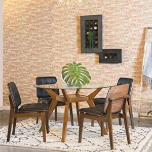 Coaster Furniture Paxton Mid Century Modern Wood Table Base Only Glass Top Sold Separately Nutmeg Brown 122180