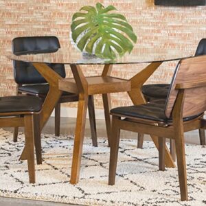 Coaster Furniture Paxton Mid Century Modern Wood Table Base Only Glass Top Sold Separately Nutmeg Brown 122180