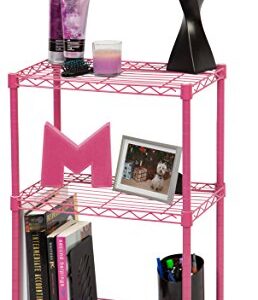 IRIS USA CBM-44073 Small Wire 3-Tier Colored Shelf, Pink