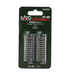 kato 20-040 n unitrack 62mm 2 7/16 straight track 4pcs