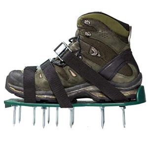 punchau lawn aerator shoes w/metal buckles and 3 straps - heavy duty spiked sandals for aerating your lawn or yard