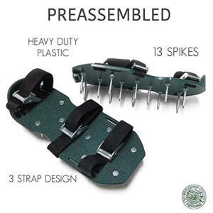 Punchau Lawn Aerator Shoes w/Metal Buckles and 3 Straps - Heavy Duty Spiked Sandals for Aerating Your Lawn or Yard