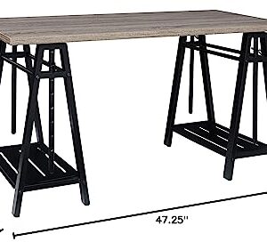 Signature Design by Ashley Irene Industrial Adjustable Desk, Beige & Gray