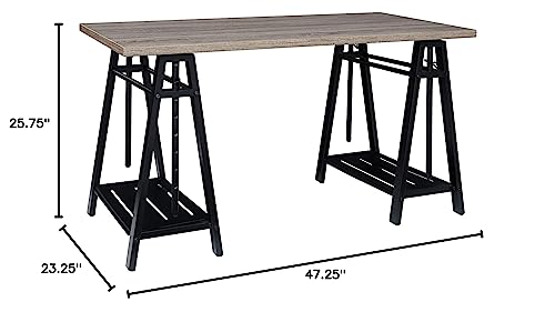 Signature Design by Ashley Irene Industrial Adjustable Desk, Beige & Gray