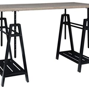 Signature Design by Ashley Irene Industrial Adjustable Desk, Beige & Gray