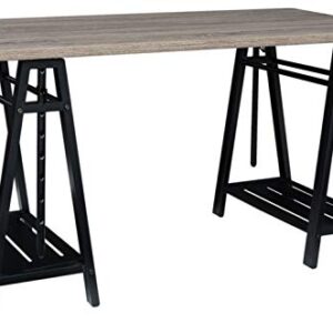 Signature Design by Ashley Irene Industrial Adjustable Desk, Beige & Gray