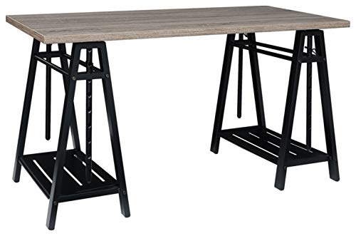 Signature Design by Ashley Irene Industrial Adjustable Desk, Beige & Gray