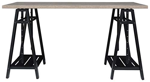 Signature Design by Ashley Irene Industrial Adjustable Desk, Beige & Gray