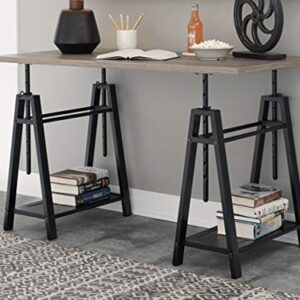 Signature Design by Ashley Irene Industrial Adjustable Desk, Beige & Gray