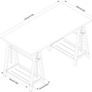 Signature Design by Ashley Irene Industrial Adjustable Desk, Beige & Gray