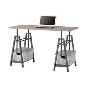 Signature Design by Ashley Irene Industrial Adjustable Desk, Beige & Gray