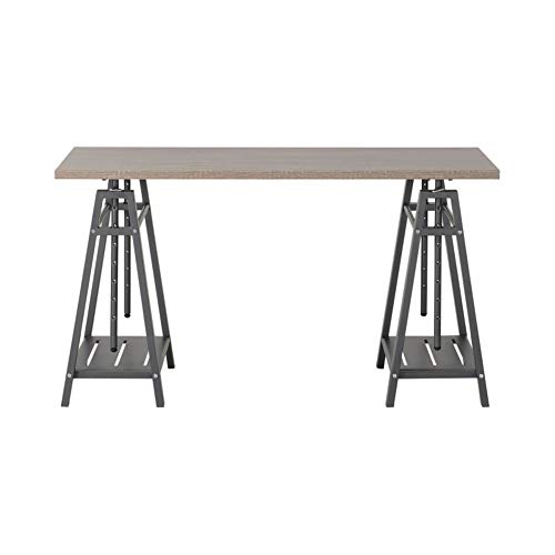 Signature Design by Ashley Irene Industrial Adjustable Desk, Beige & Gray