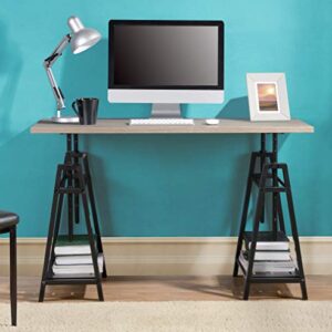 Signature Design by Ashley Irene Industrial Adjustable Desk, Beige & Gray