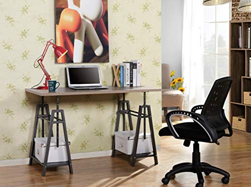 Signature Design by Ashley Irene Industrial Adjustable Desk, Beige & Gray