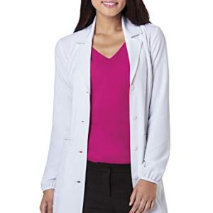 HeartSoul Scrubs Women's Break Solutely Fabulous 34" Lab Coat, White, Large