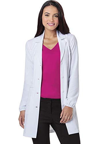 HeartSoul Scrubs Women's Break Solutely Fabulous 34" Lab Coat, White, Large