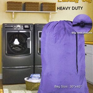 Large 30 X 40 Inch Heavy Duty Nylon Laundry Bag with Drawstring Slip Lock Closure, SET OF 2!!! Assorted Colors and Designs