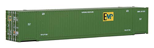 Walthers SceneMaster HO Scale Model of EMP (Green, Yellow) 53' Singamas Corrugated Side Container,949-8503