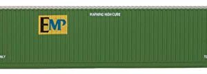 Walthers SceneMaster HO Scale Model of EMP (Green, Yellow) 53' Singamas Corrugated Side Container,949-8503