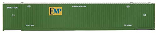 Walthers SceneMaster HO Scale Model of EMP (Green, Yellow) 53' Singamas Corrugated Side Container,949-8503