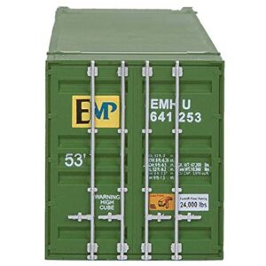 Walthers SceneMaster HO Scale Model of EMP (Green, Yellow) 53' Singamas Corrugated Side Container,949-8503