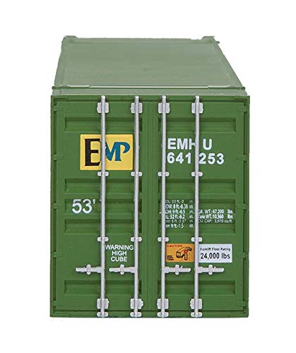 Walthers SceneMaster HO Scale Model of EMP (Green, Yellow) 53' Singamas Corrugated Side Container,949-8503