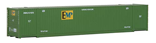 Walthers SceneMaster HO Scale Model of EMP (Green, Yellow) 53' Singamas Corrugated Side Container,949-8503