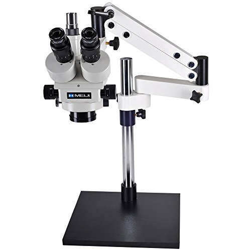 Meiji Techno EMZ5TR-V7 7X-45X Zoom Trinocular Stereo Boom Microscope