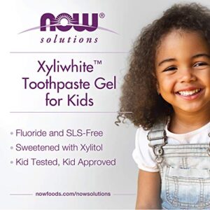 NOW Solutions, Xyliwhite™ Toothpaste Gel for Kids, Orange Splash Flavor, Kid Approved! 3-Ounce, packaging may vary