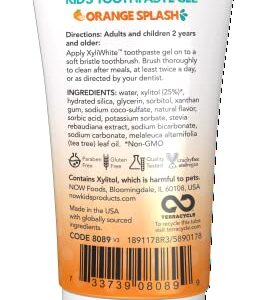 NOW Solutions, Xyliwhite™ Toothpaste Gel for Kids, Orange Splash Flavor, Kid Approved! 3-Ounce, packaging may vary