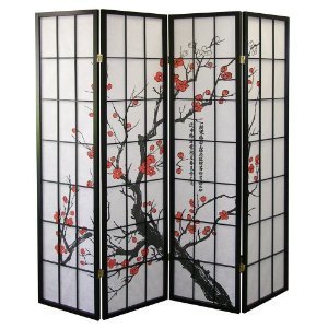 Cherry Blossom Design Room Divider 4 Panel