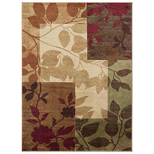 Home Dynamix Amelia Modern Area Rug | 6'7" x 9'10" Rectangle | Beige/Green/Red