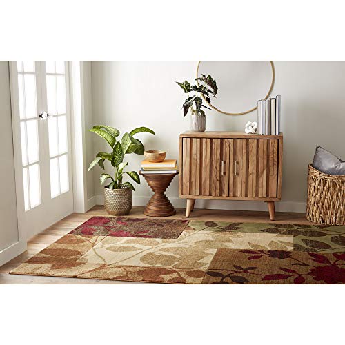 Home Dynamix Amelia Modern Area Rug | 6'7" x 9'10" Rectangle | Beige/Green/Red