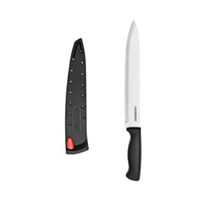 farberware edgekeeper slicing knife with self-sharpening blade cover, 8 inch, black