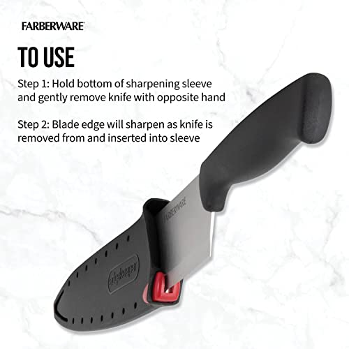 Farberware Edgekeeper Slicing Knife with Self-Sharpening Blade Cover, 8 Inch, Black