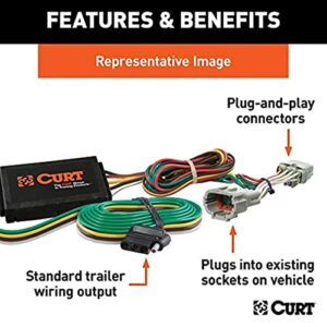 CURT 56284 Vehicle-Side Custom 4-Pin Trailer Wiring Harness, Fits Select Honda HRV