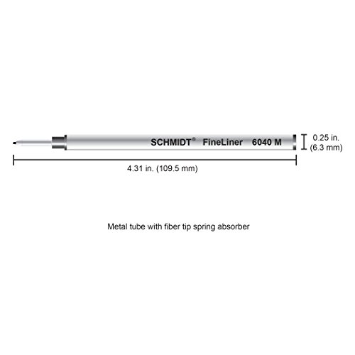 SCHMIDT 6040 Fineliner with Spring Loaded Refill 1.0mm, Point Blue, 2 Pack Blister (SC58118)