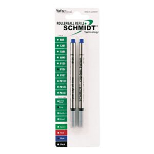 schmidt 8126 long capless rollerball refill fine point 0.6mm, blue, 2 pack blister (sc58124)