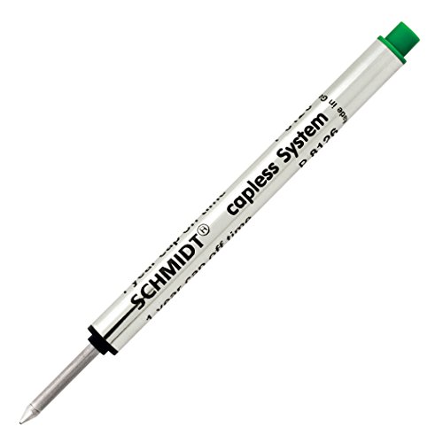 SCHMIDT P8126 Short Capless Rollerball Refill Fine Point 0.6mm, Green, 2 Pack Blister (SC58122)