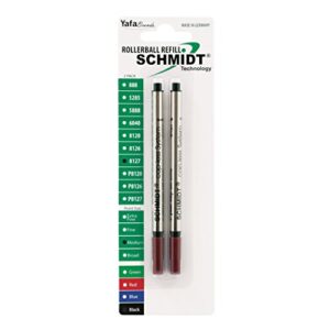 schmidt 8127 long capless rollerball refill medium point 0.7mm, black, 2 pack blister (sc58127)