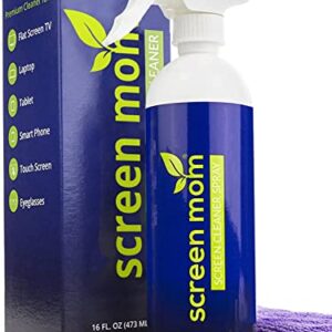 Screen Cleaner Kit - Best for LED & LCD TV, Computer Monitor, Laptop, and iPad Screens – Contains Over 1,572 Sprays in each Large 16 ounce Bottle – includes Premium Microfiber Cloth