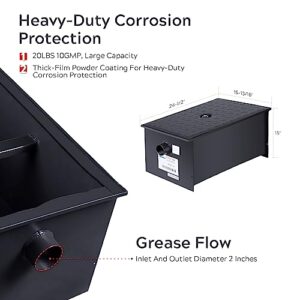 Wentworth 20 Pound Commercial Grease Trap Interceptor for Restaurant Under Sink Kitchen, 10 GPM, WP-GT-10