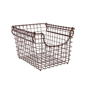 spectrum diversified scoop stacking storage basket, small, bronze