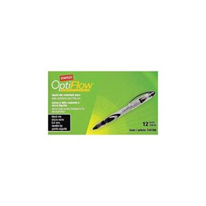 staples 704788 optiflow needle-tip rollerball pens fine point black dozen (15194)