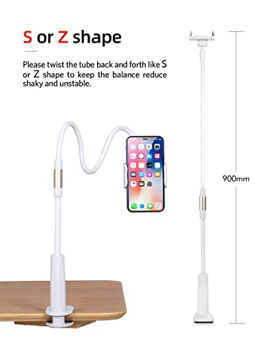 Cell Phone Holder, BENKS Universal Flexible Long Arms Mobile Phone Holder Desktop Bed Lazy Bracket Mobile Stand Support All Mobiles, for Bedroom, Kitchen, Office, Bathroom Etc(Supreme in 900mm Length)