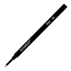 SCHMIDT 888 Ceramic Rollerball Plastic Tube Refill Medium Point 0.7mm, Black, 2 Pack Blister (SC58111)