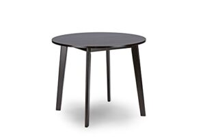 baxton studio debbie mid-century round dining table, dark brown