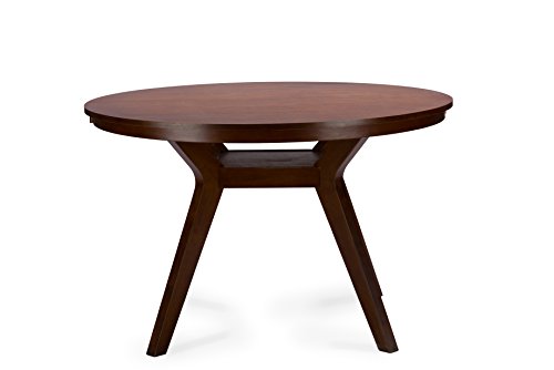 Baxton Studio Montreal Mid-Century Dark Walnut Round Wood Dining Table