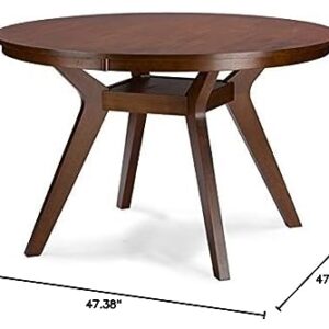 Baxton Studio Montreal Mid-Century Dark Walnut Round Wood Dining Table